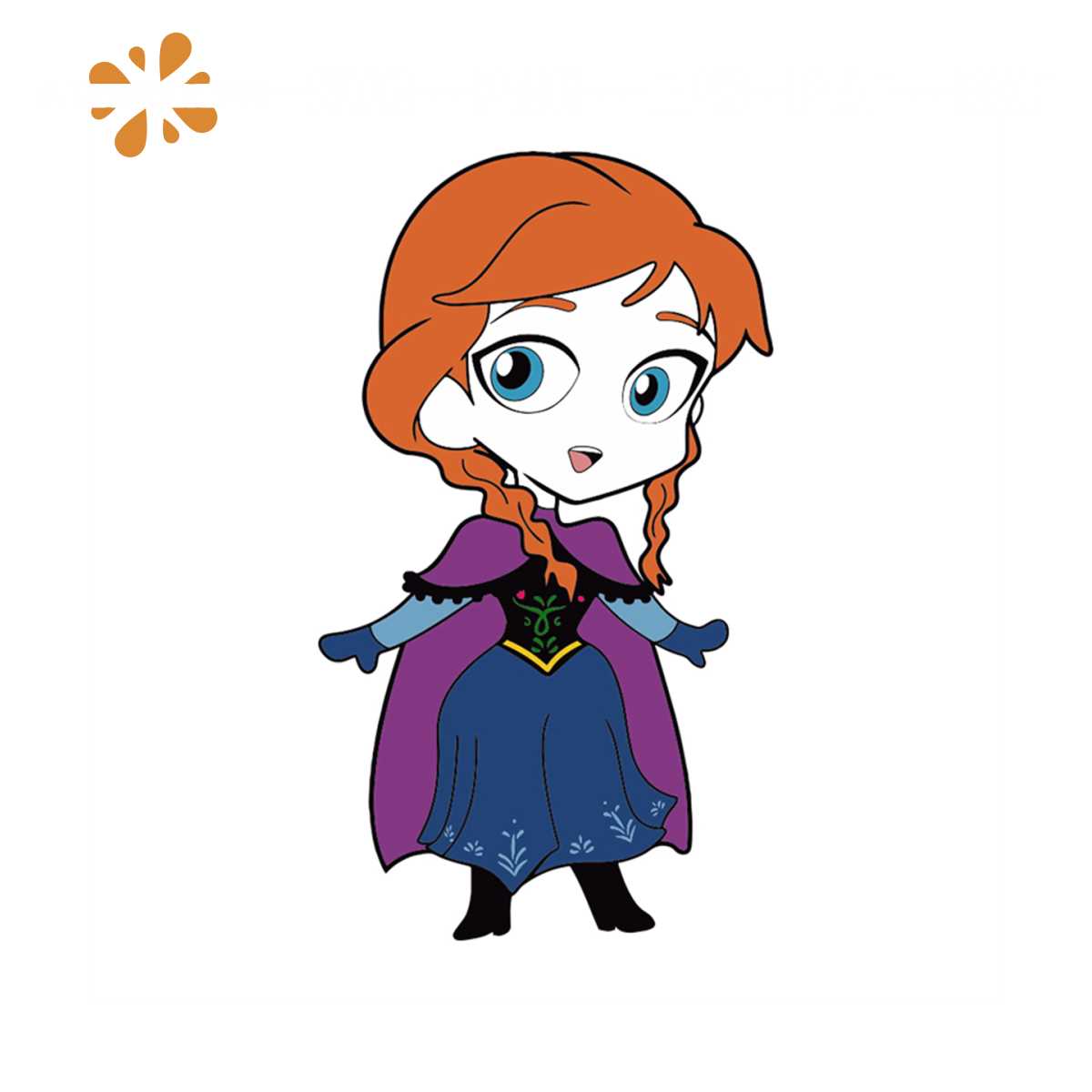 Frozen Princess Anna Chibi Svg, Disney Svg, Anna Princess Sv | Inspire ...