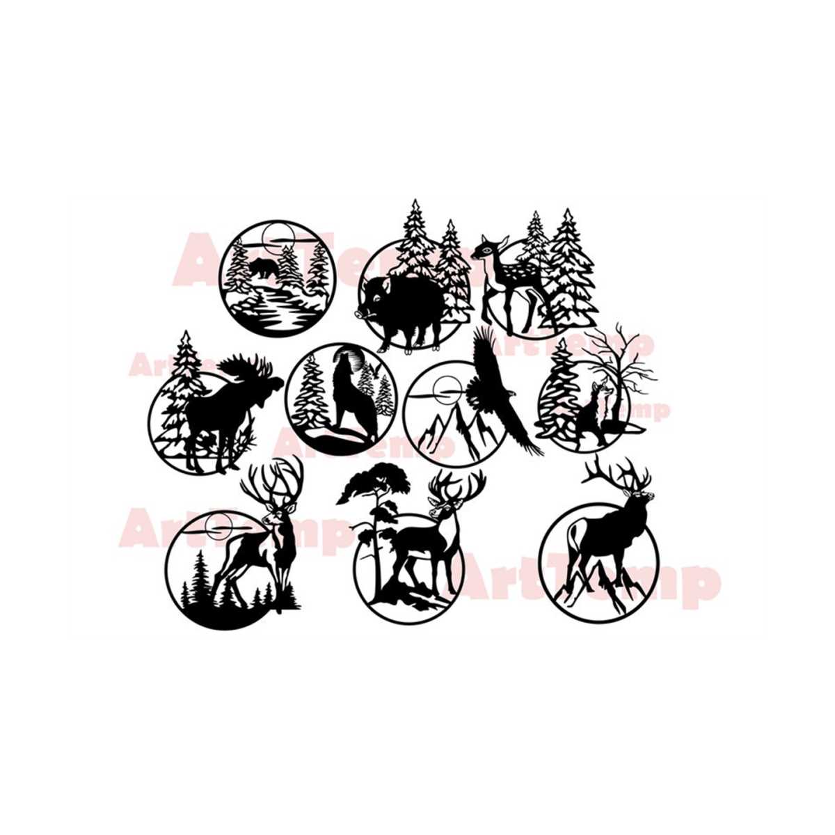 Winter wildlife scenes SVG, Animals DXF, svg for cricut, dxf | Inspire ...