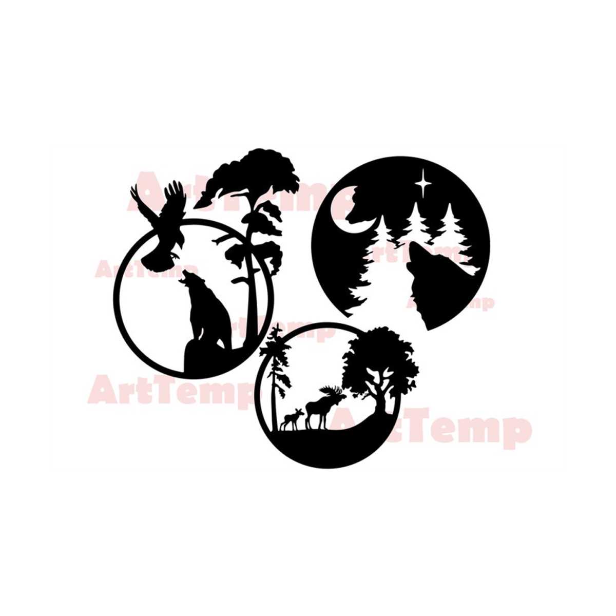 Wildlife DXF,Animals scene DXF cut file, svg for cricut, dxf | Inspire ...