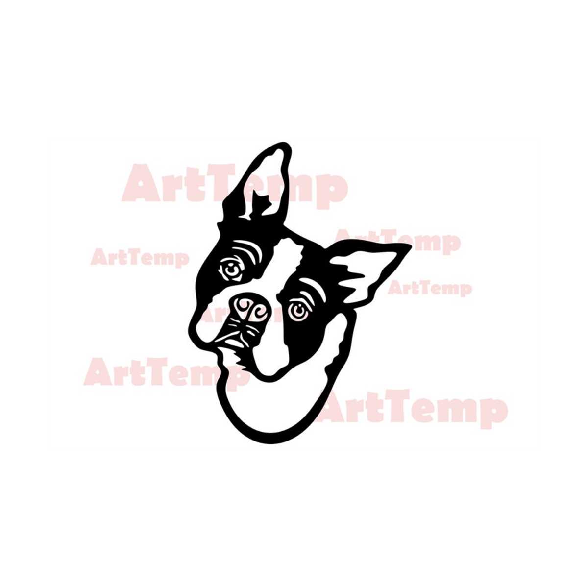 Boston Terrier svg, Dog dxf cut file, pet svg for cricut, dx | Inspire ...