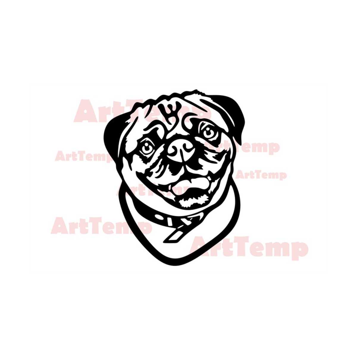 Pug SVG, Dog dxf cut file, pet svg for cricut, dxf for laser | Inspire ...