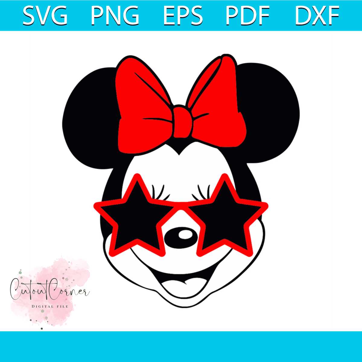 Minnie Mouse Wearing Star Sunglasses Svg Disney Svg Minnie Inspire 3599