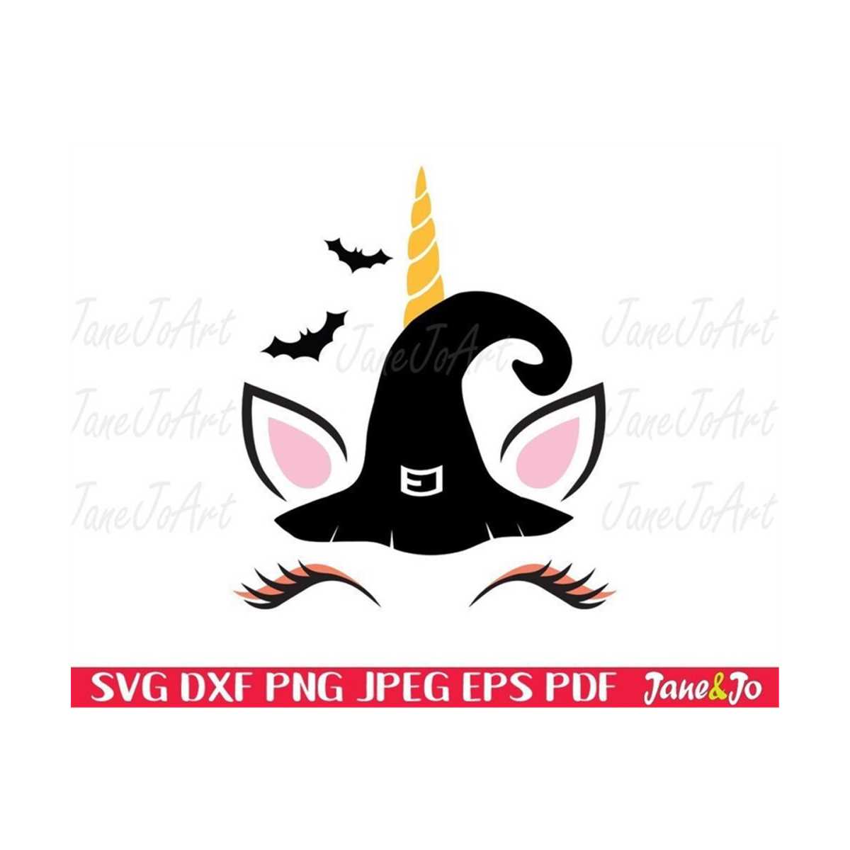 Halloween Unicorn Svg,Halloween Svg,Unicorn Witch Face,Cricu | Inspire ...
