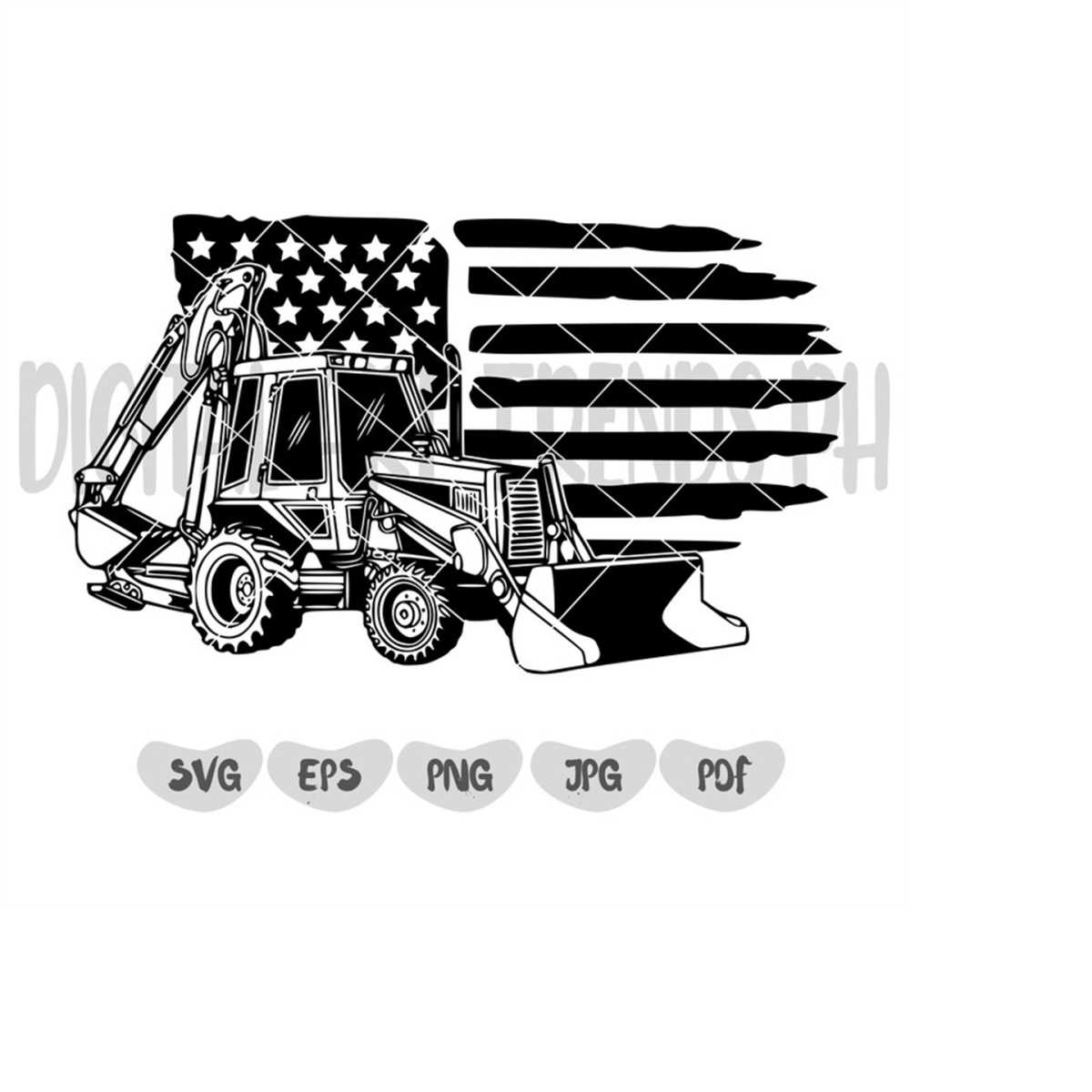 US Backhoe-Loader Clipart-Vector Clip Art Graphics-Digital D - Inspire ...