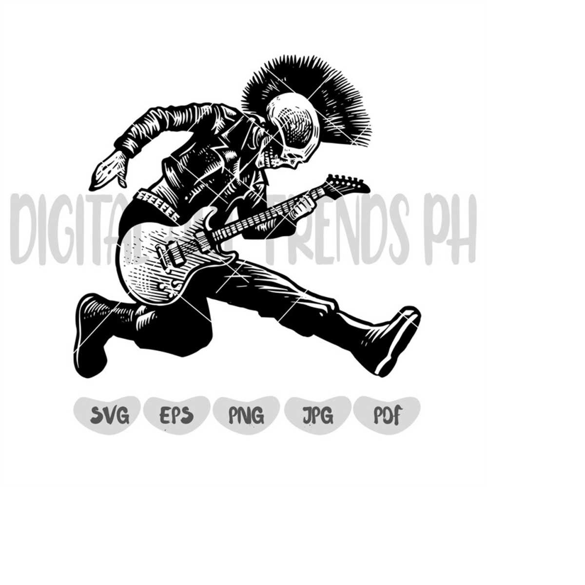 Rocker Skull Svg, Punk Rock Skull Svg, Punk Rock Svg, Skull | Inspire ...