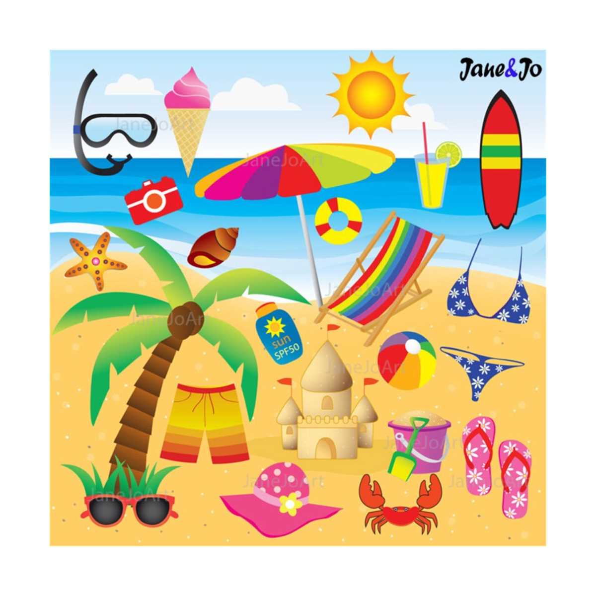 beach fun clipart - Inspire Uplift
