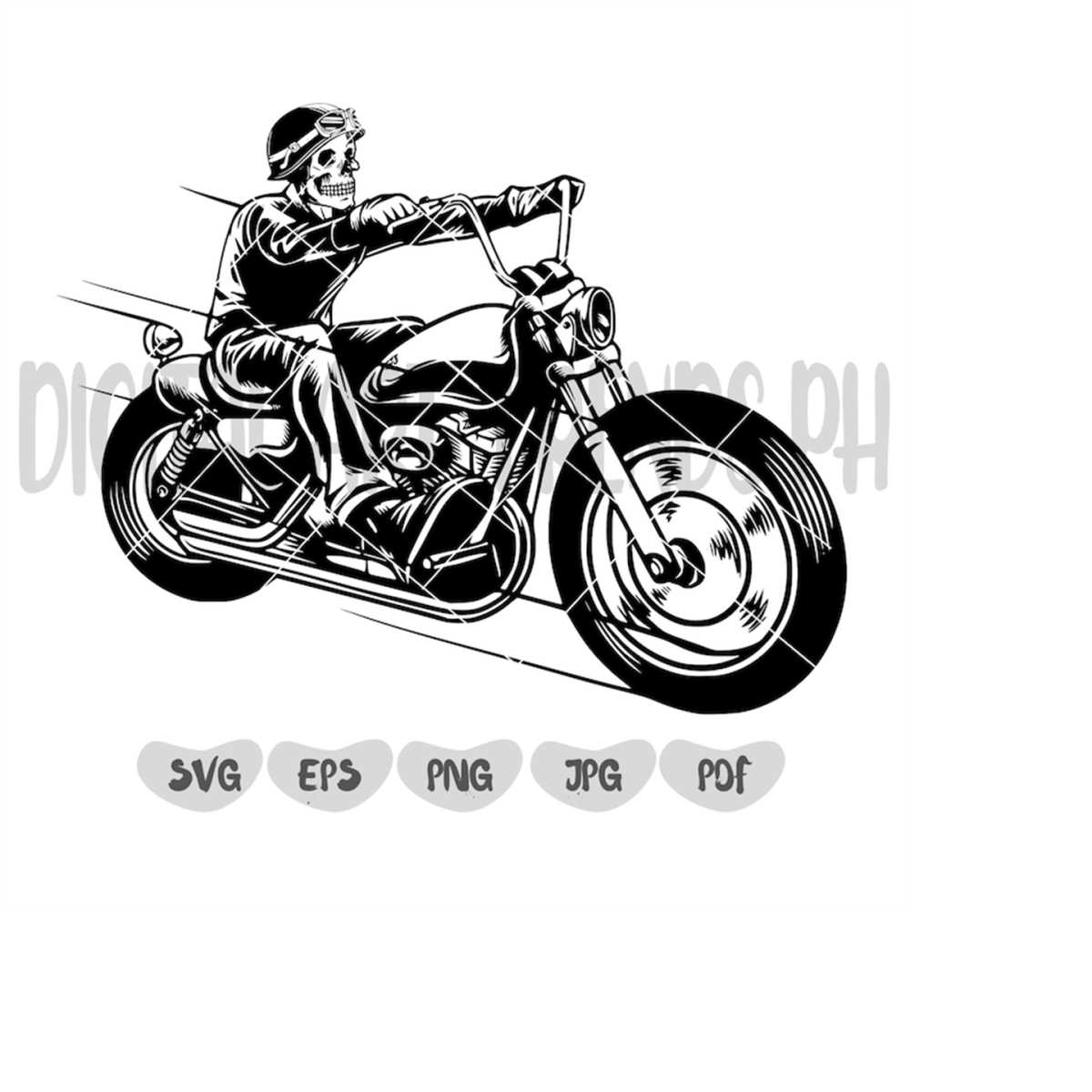 Skull Cafe Racer Svg, Racer Skull Svg, Motorbike Svg, Skull | Inspire ...