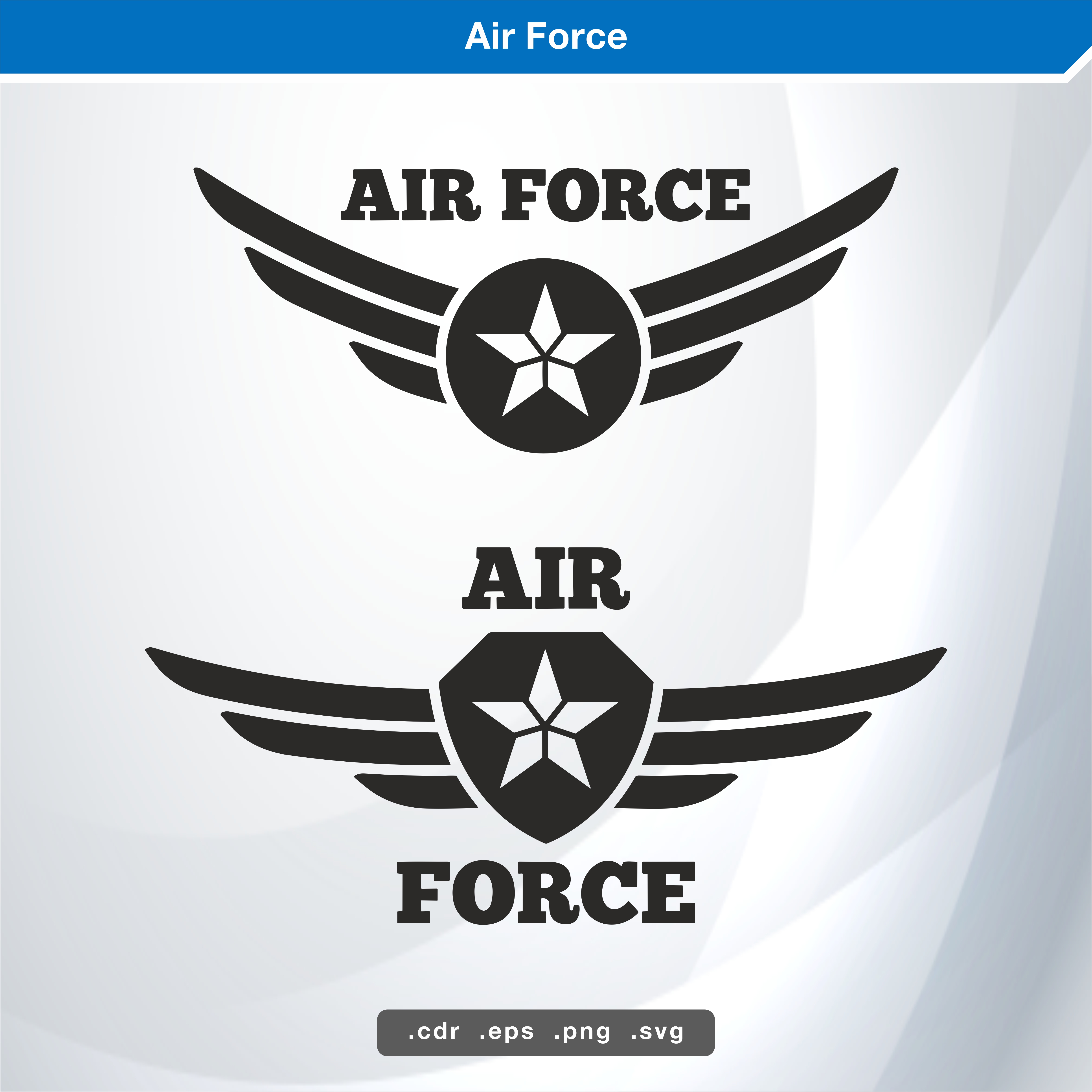 Air Force SVG Digital Vector | Inspire Uplift