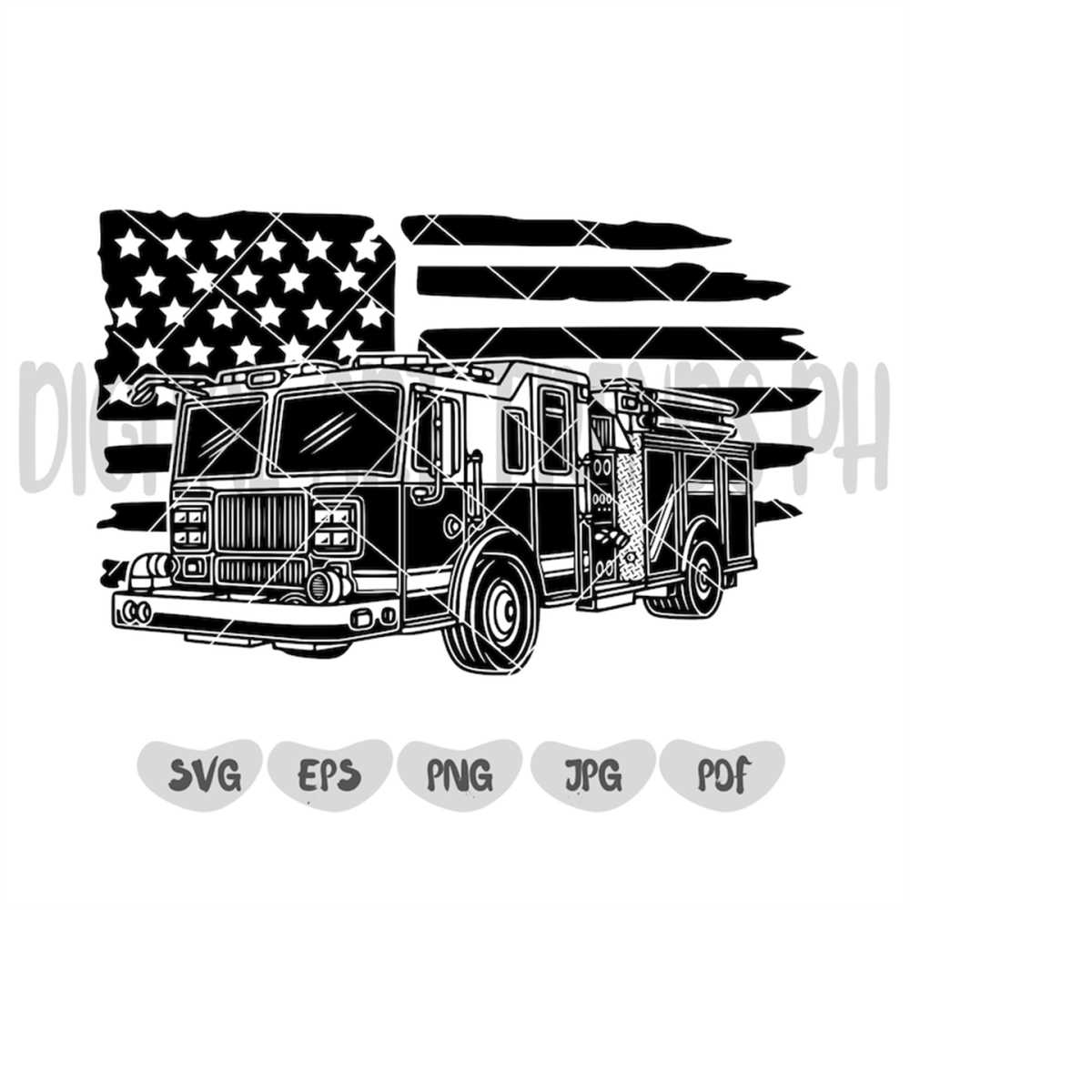 US Fire Truck SVG | Fire Engine SVG | First Responder Svg | | Inspire ...