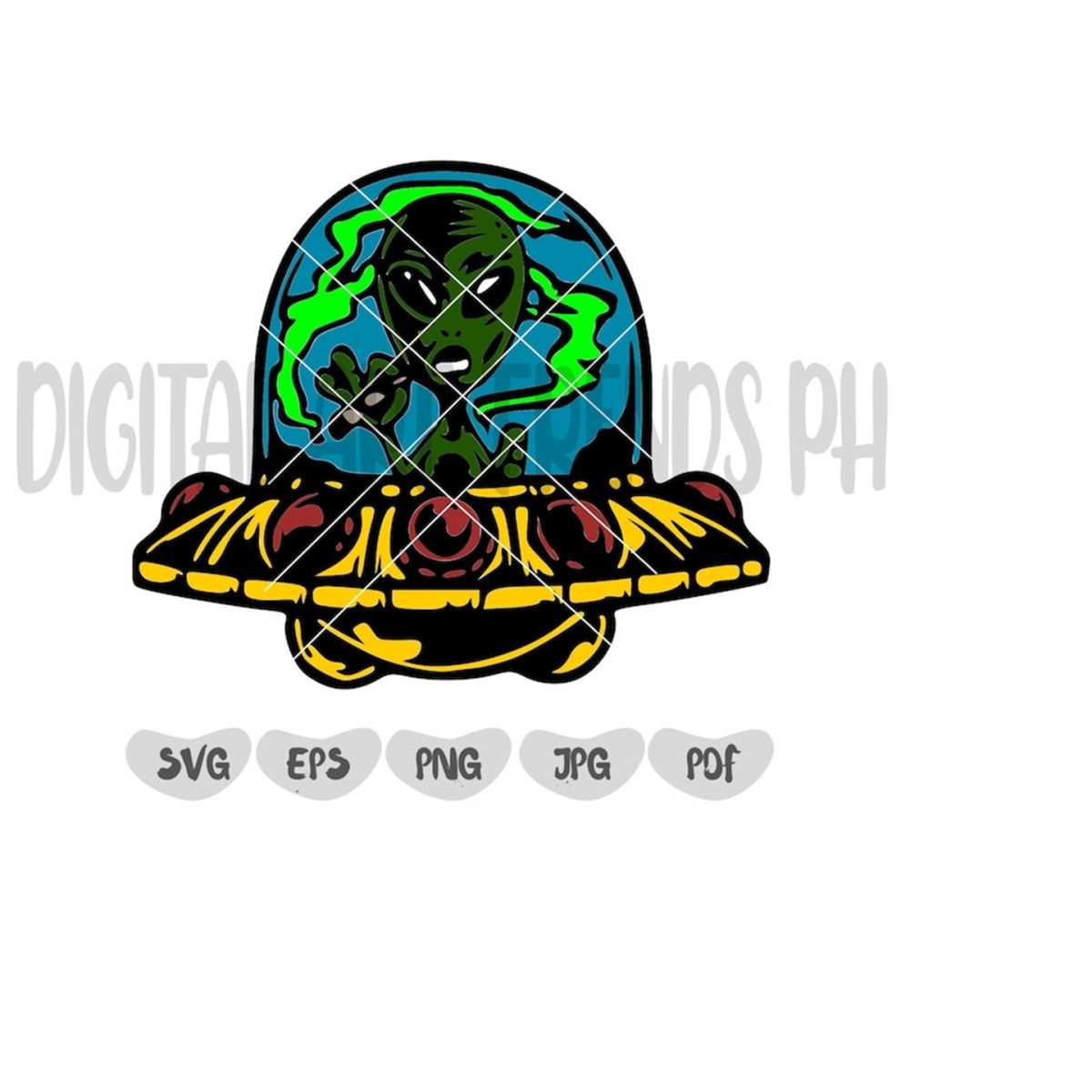Alien Smoking Joint svg || Alien smoking weed svg || Smoking | Inspire ...