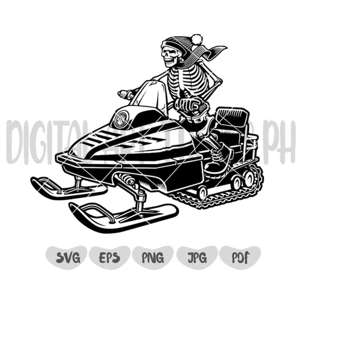 Snowmobile Skeleton SVG, Winter SVG, Snow Mobile Vehicle Tra | Inspire ...