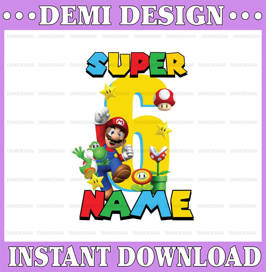 Personalized Name And Age Super Mario Birthday Png, Custom M | Inspire ...