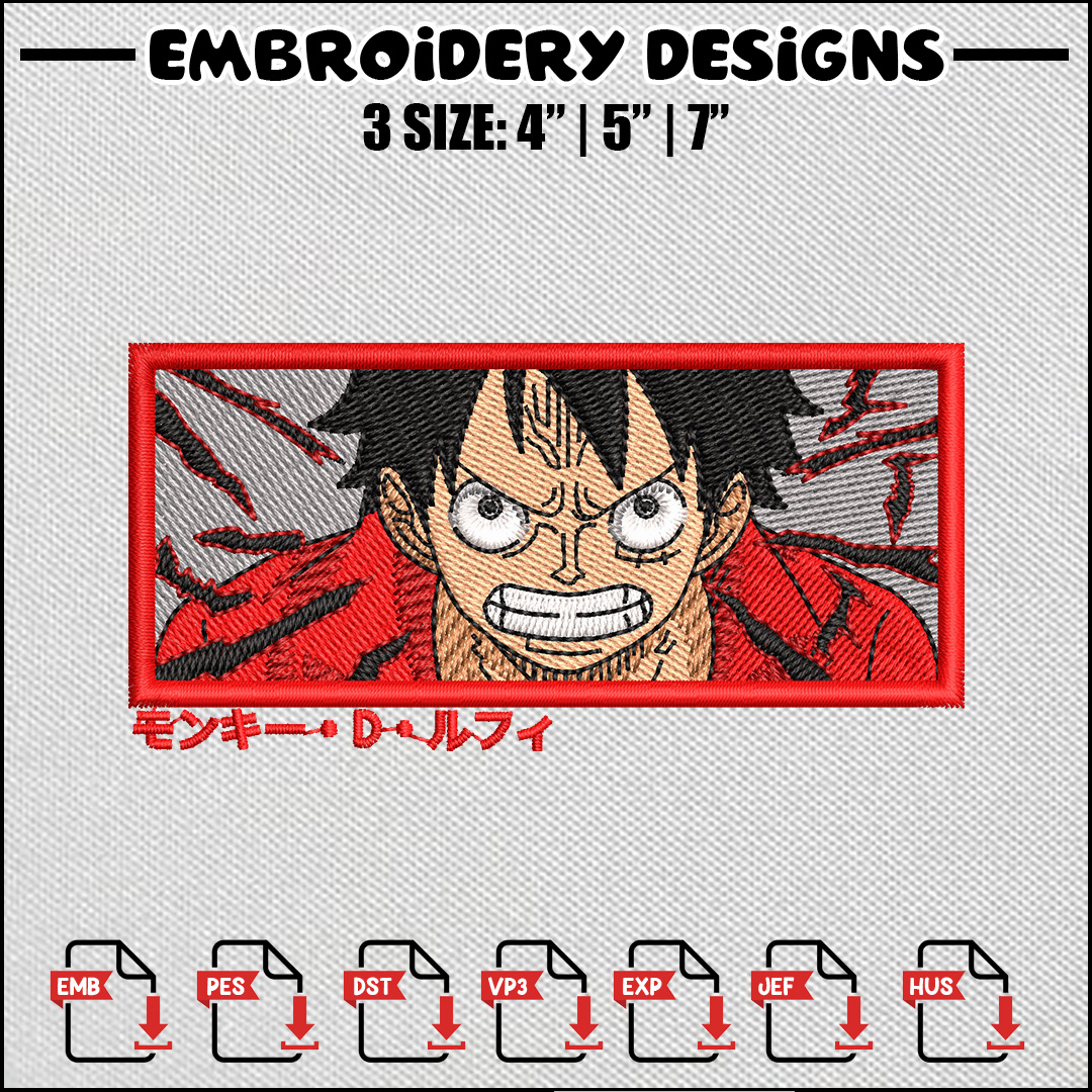 Luffy frame embroidery design, One piece embroidery, Anime d - Inspire ...
