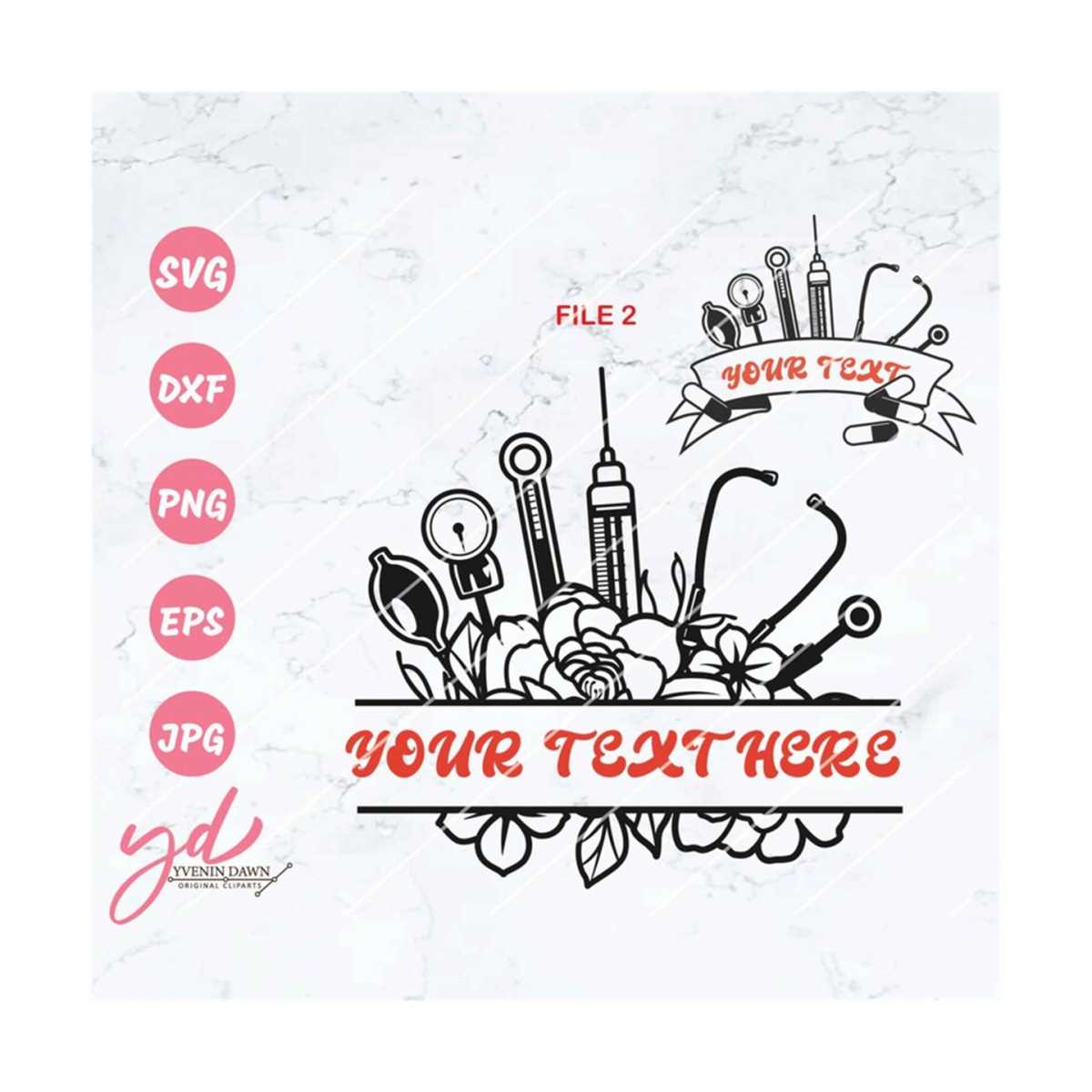 Nurse Doctor Split Monogram Frame Svg | Monogram Medical To | Inspire ...