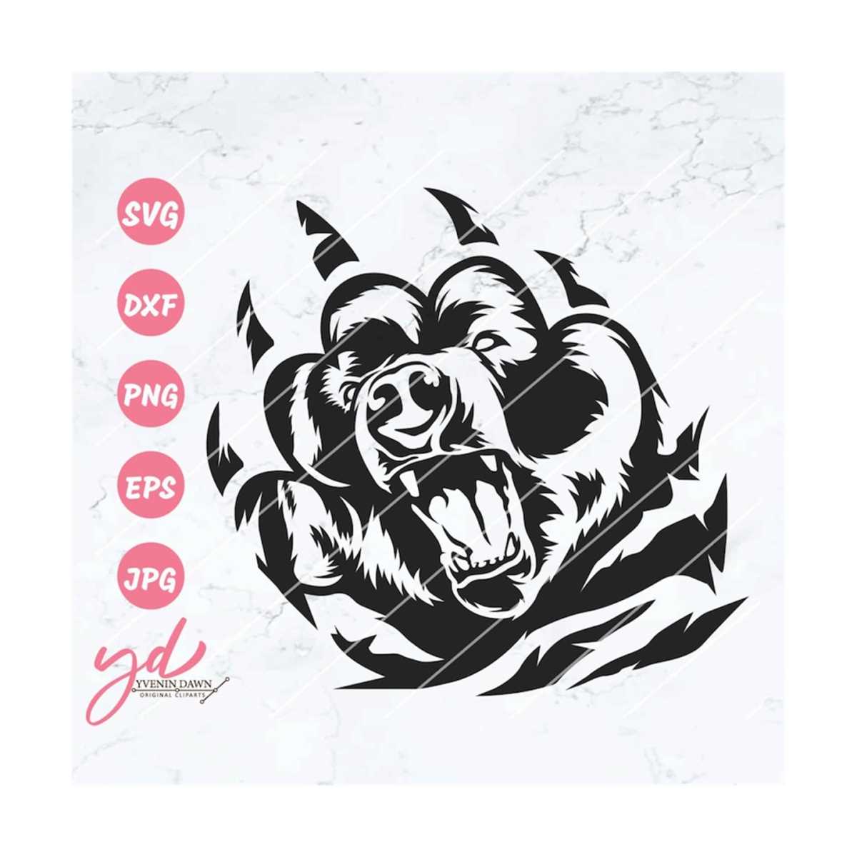 Bear Scratch Svg | Bear Svg | Bear Logo Svg | Grizzly Bear S | Inspire ...