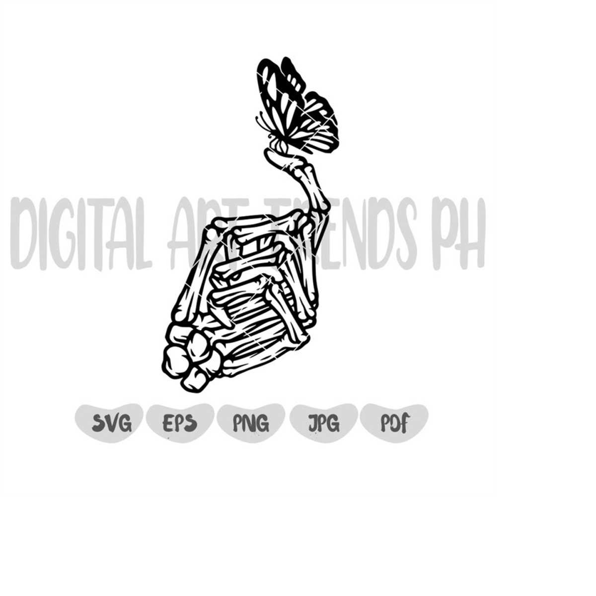 skeleton hand with butterfly Svg, skeleton hand Svg, Bones f | Inspire ...