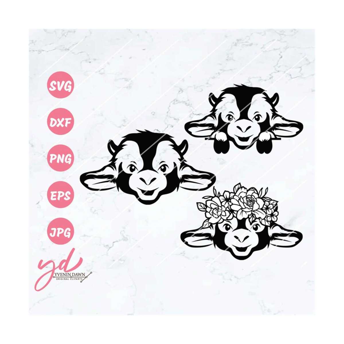 Cute Farm Goat Svg | Goat Svg | Goat Face Svg | Cute Goat Sv - Inspire ...