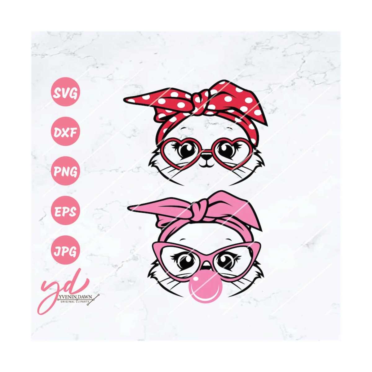 Cat Svg | Cute Cat Face Svg | Cute Cat With Bandana Svg | Cu - Inspire ...