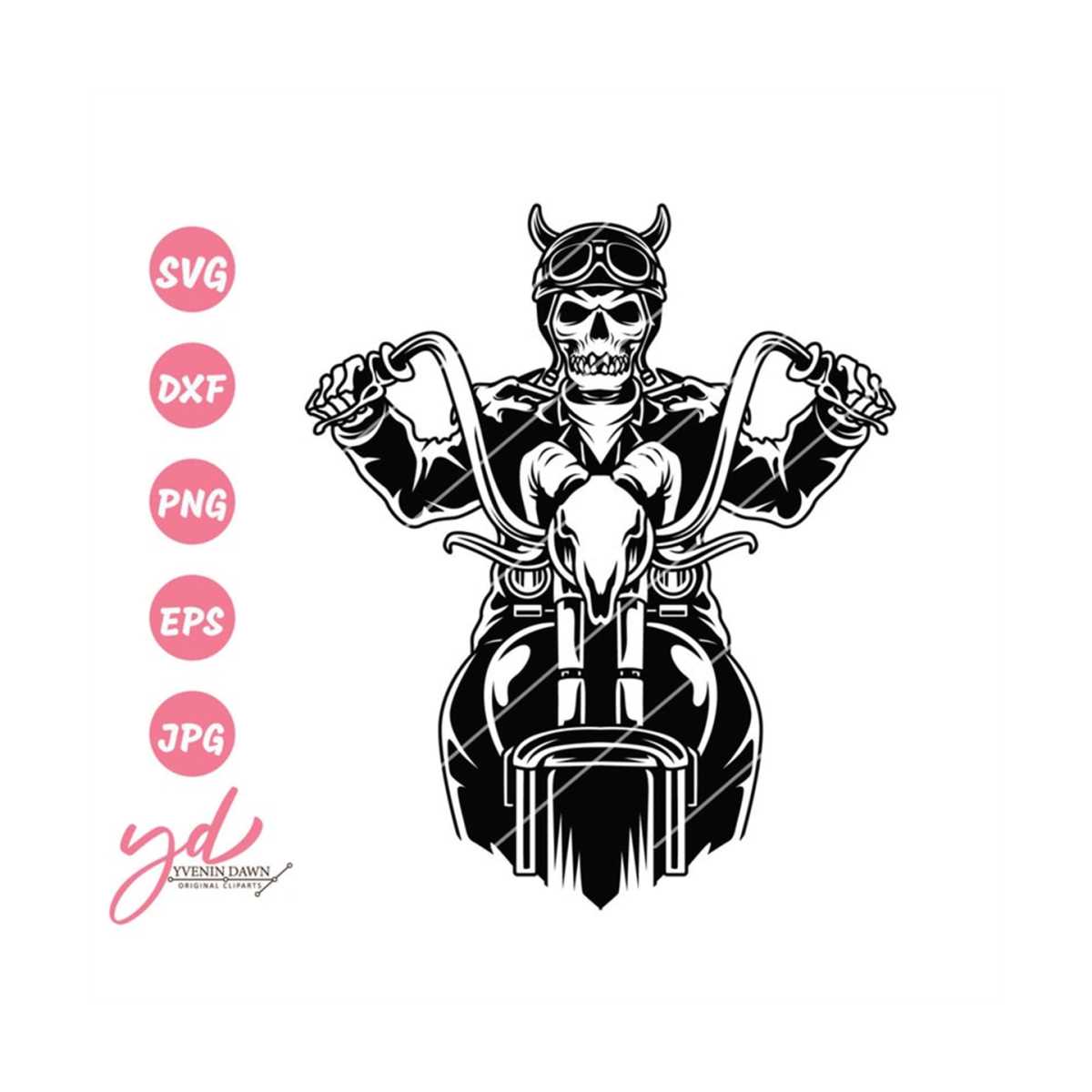 Biker Skull Svg File | Skeleton Rider | Skeleton Biker | Bik | Inspire ...