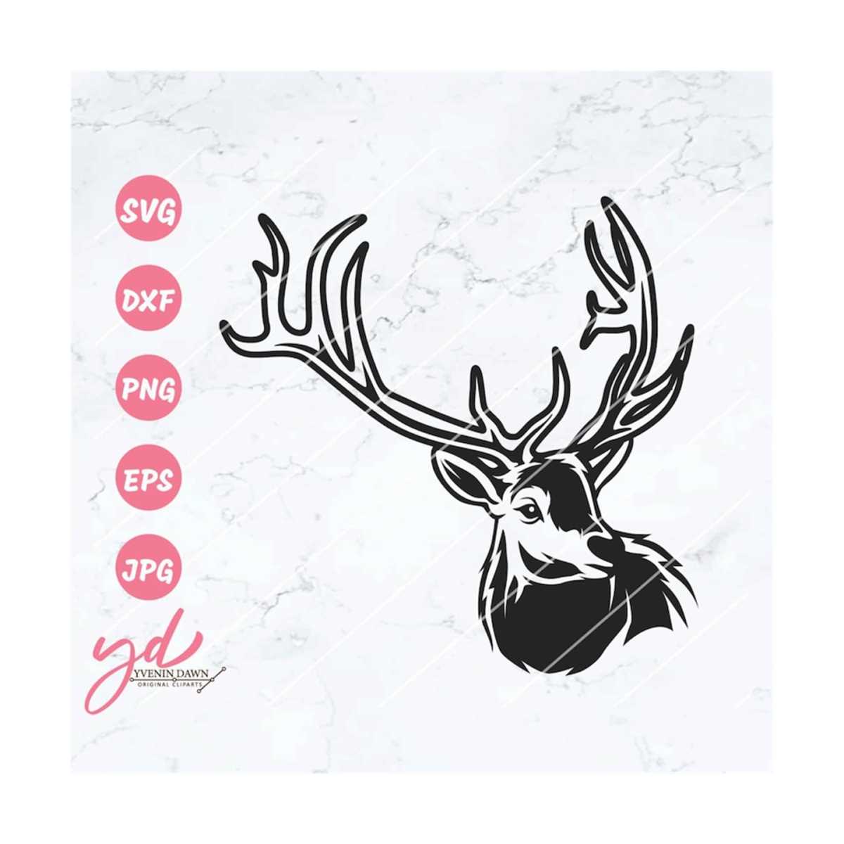 Buck Head Svg Png | Deer Head Svg | Deer Svg | Deer Antlers | Inspire ...