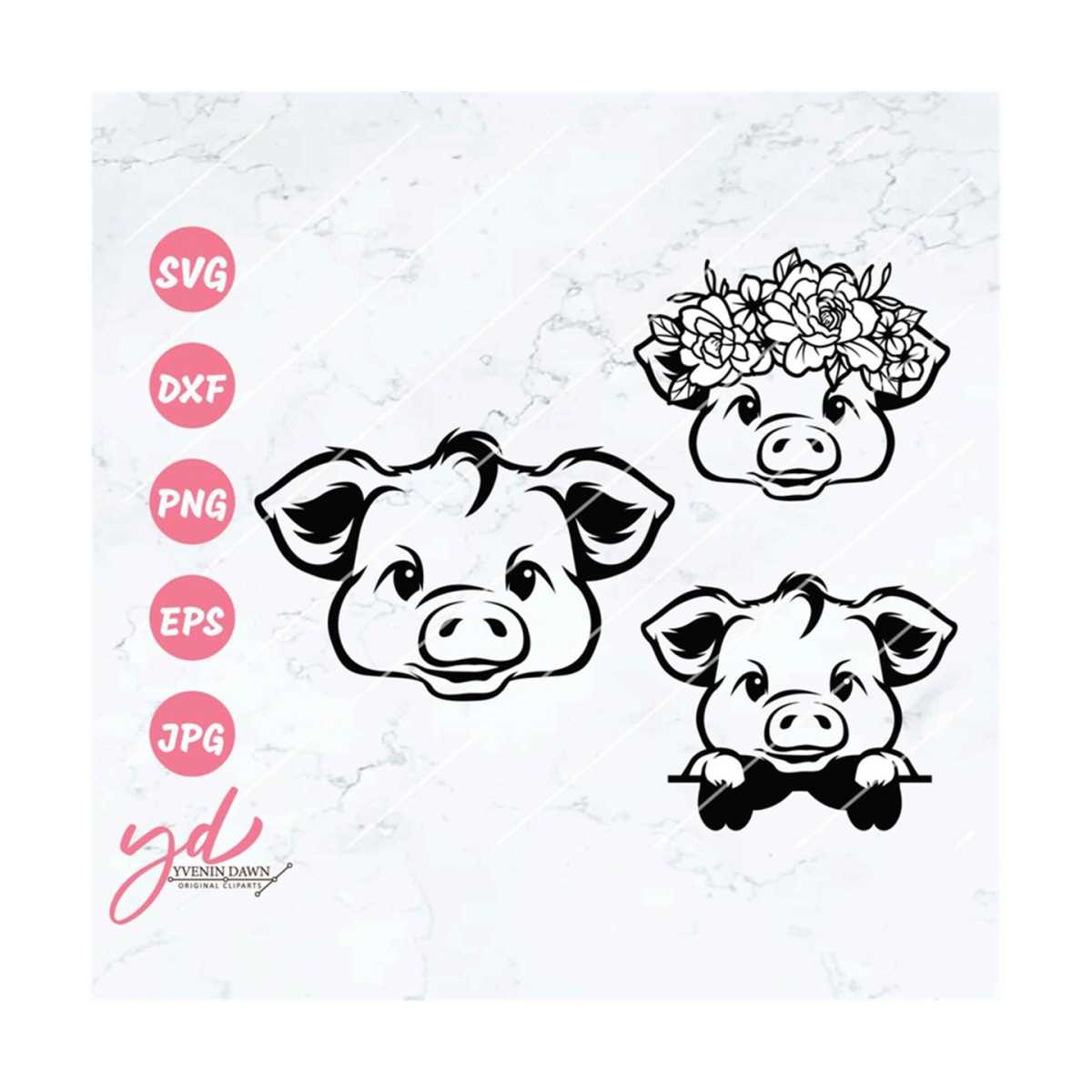 Cute Pig Svg | Pig Svg | Cute Pig Face Svg | Cute Farm Pig S - Inspire ...