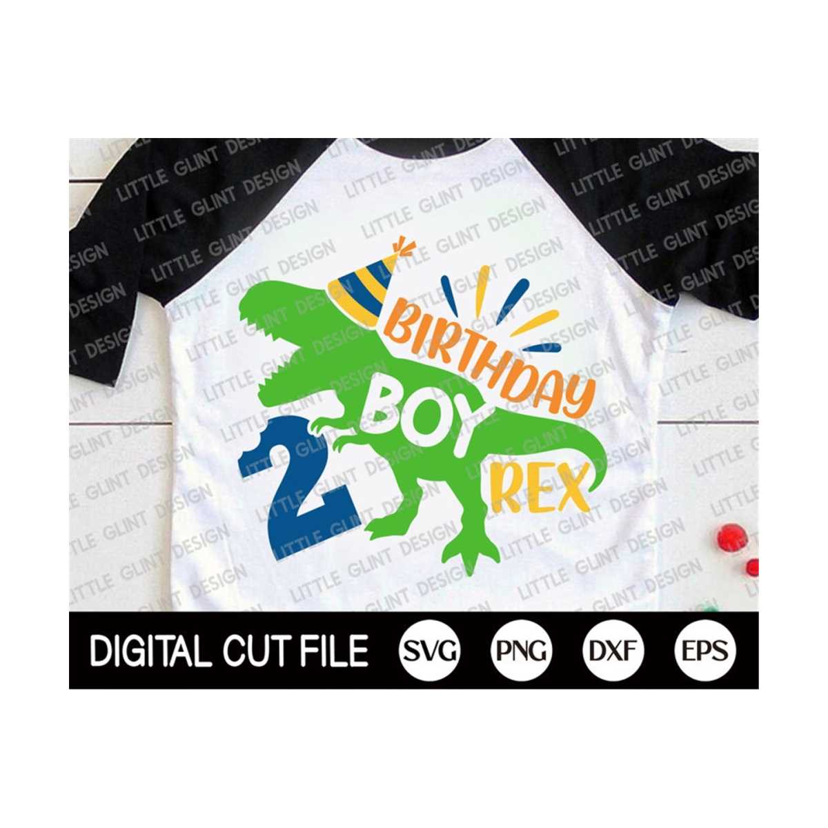 Dinosaur Birthday Boy Rex Svg, 2nd Birthday Svg, Birthday Bo | Inspire Uplift