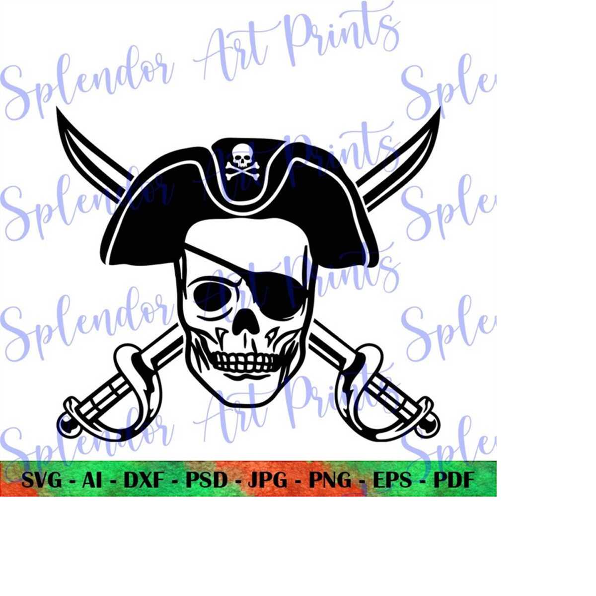 PIRATE SKULL SVG, Gothic Svg, Halloween svg, svg file Cricut | Inspire ...