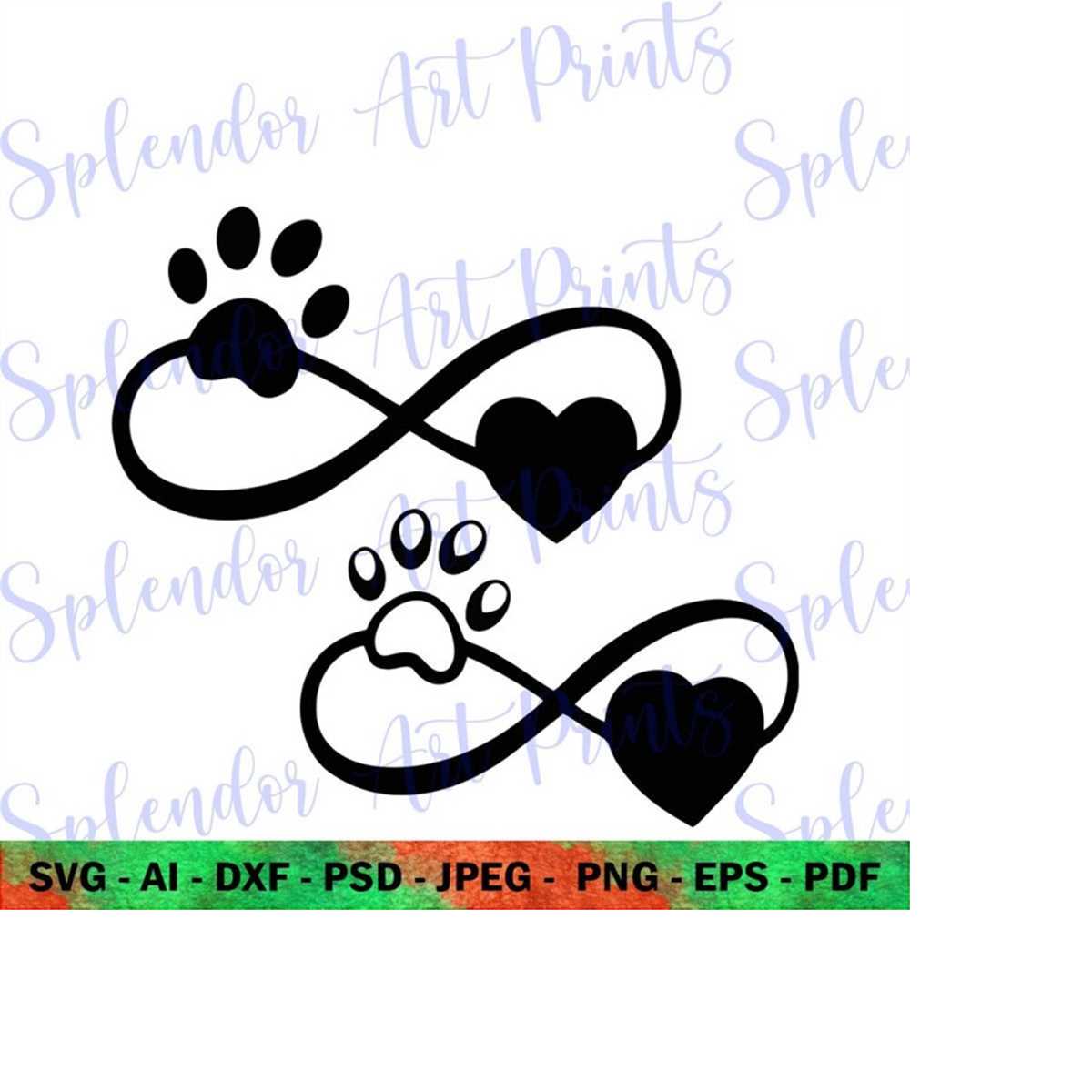 HEART and PAW PRINT Svg, Dog Clipart, Dog Love Svg, Files fo | Inspire ...