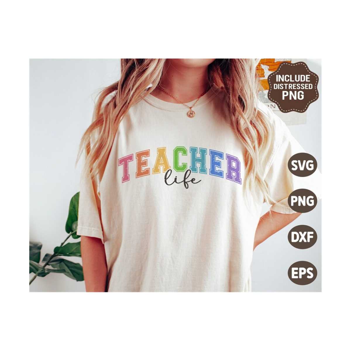 Teacher Life SVG PNG, Teacher Varsity Svg, Distressed Back t - Inspire ...