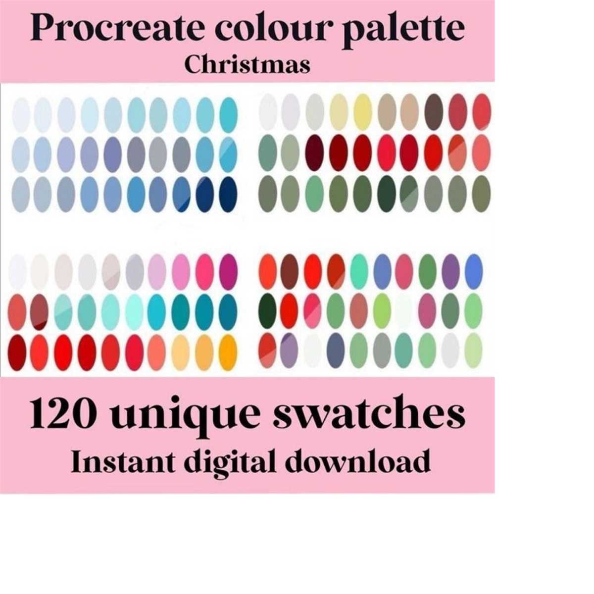 Christmas Colours Festive Procreate Colour Palette / Swatche - Inspire ...