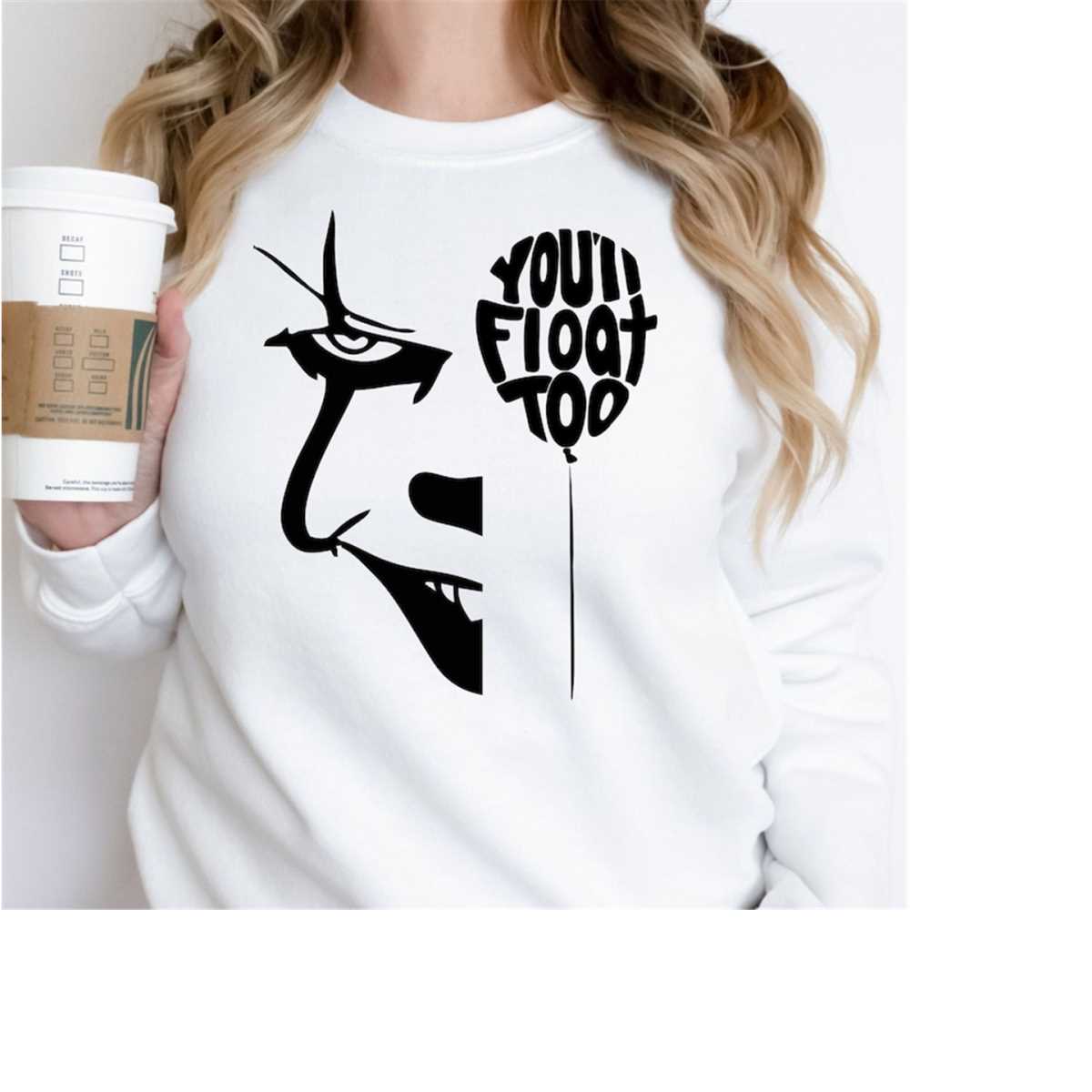 You'll float Too Svg, Horror Clown Balloon Svg, Horror Movie - Inspire ...