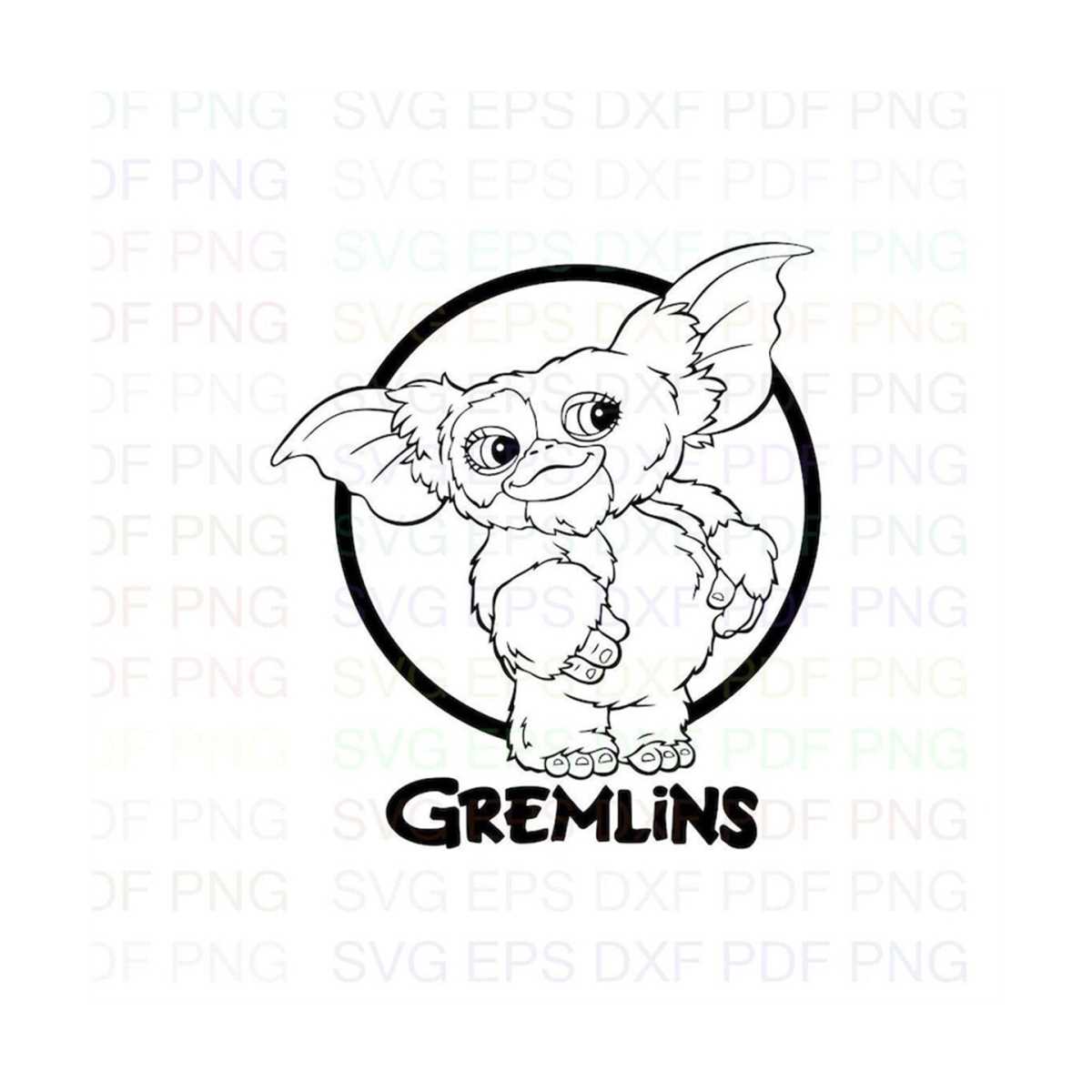 Vintage_style_Gremlins Outline Svg Dxf Eps Pdf Png, Cricut, | Inspire ...