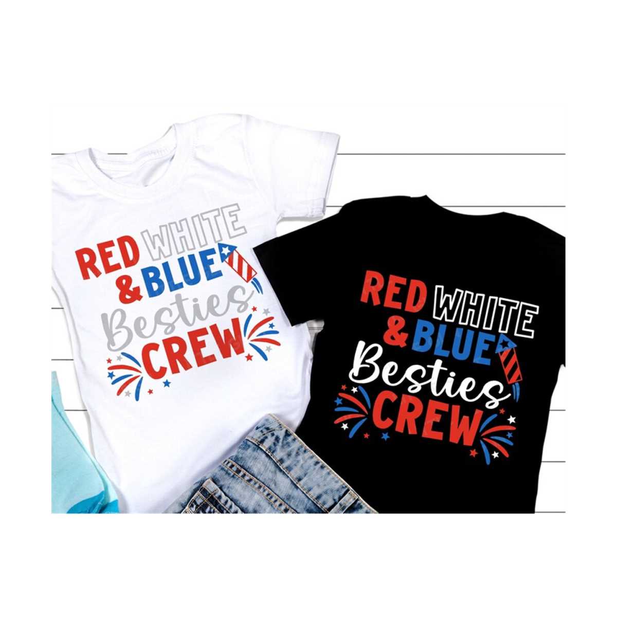 Red White and Blue Besties Crew SVG, 4th of July SVG, Patrio | Inspire ...