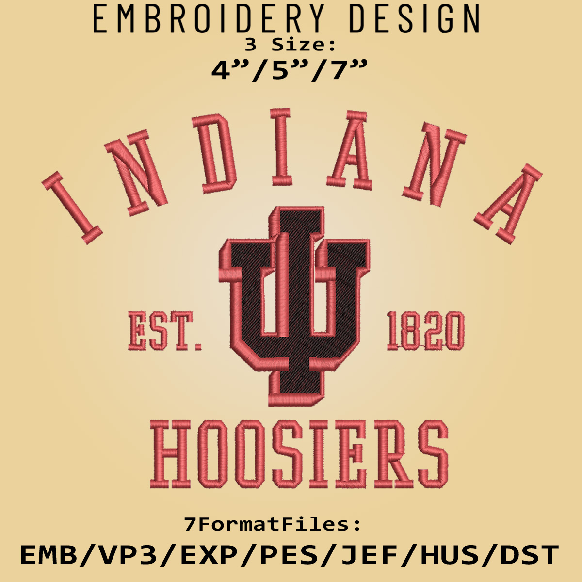 Indiana Hoosiers embroidery design, NCAA Logo Embroidery Fil | Inspire ...