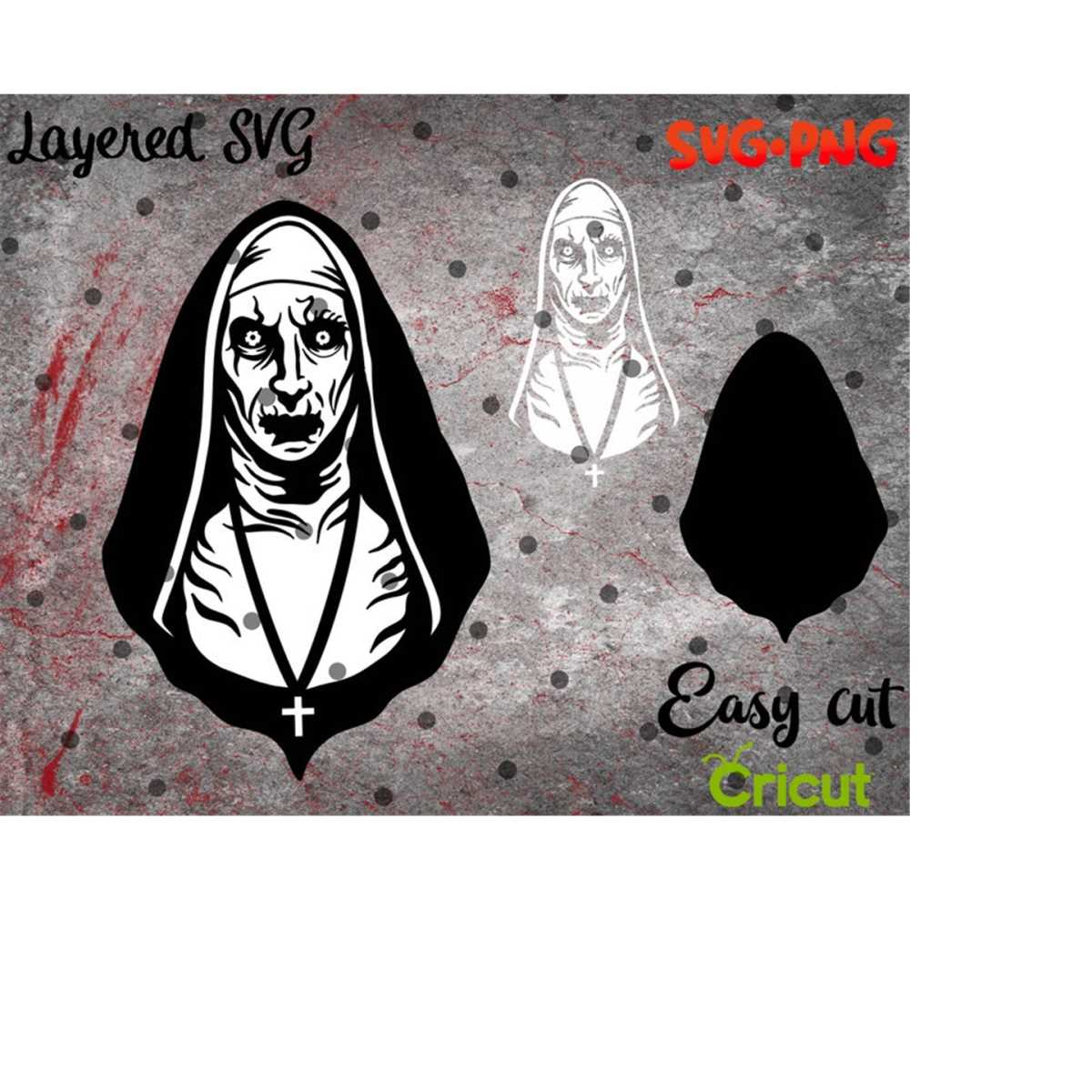 Layered SVG The Nun for Cricut, Horror Svg, Vinyl File, Ghos | Inspire ...