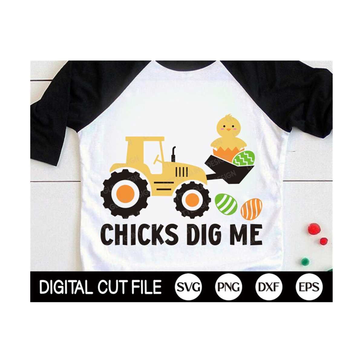 Chicks Dig Me SVG, Easter Chick Svg, Kids Easter SVG, Tracto | Inspire ...