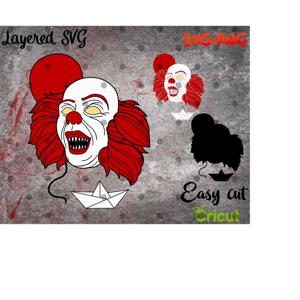 Layered SVG Clown for Cricut, Horror Svg, Vinyl File, Horror | Inspire ...
