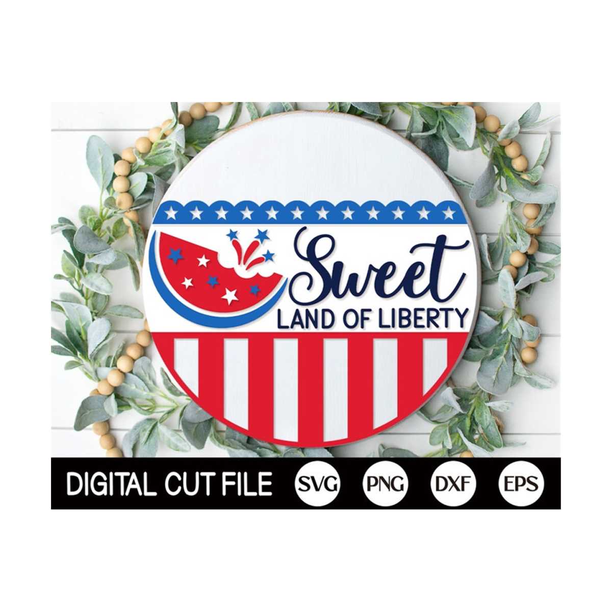 Patriotic Welcome Sign, America Door Hanger SVG, Sweet Land | Inspire ...