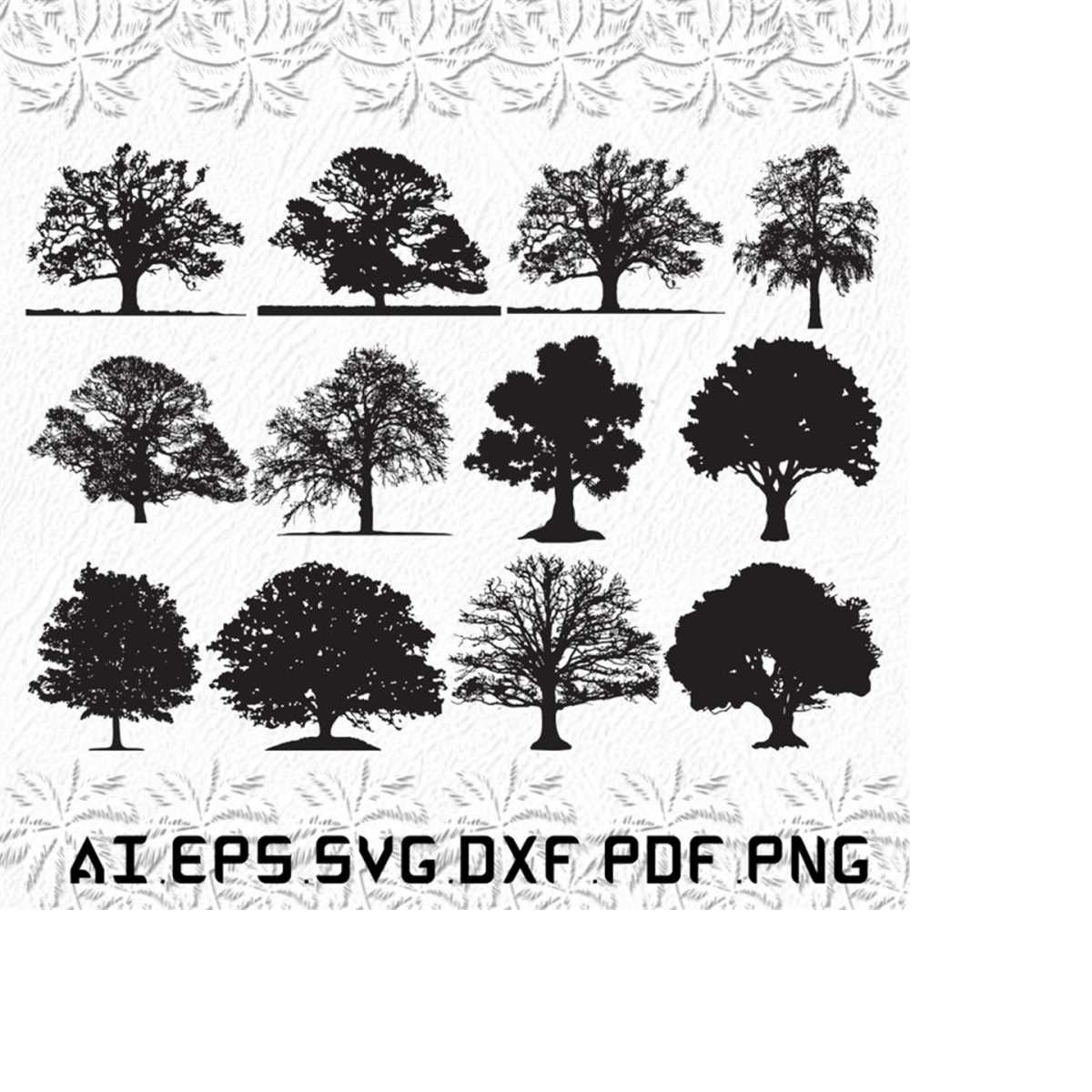 Oak Tree svg, Trees svg, Oak svg, Leaf, Tree, SVG, ai, pdf, - Inspire ...