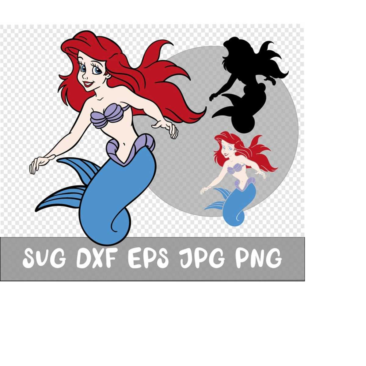 Mermaid svg, cartoon svg, Cricut, Clipart, Layered SVG, File | Inspire ...