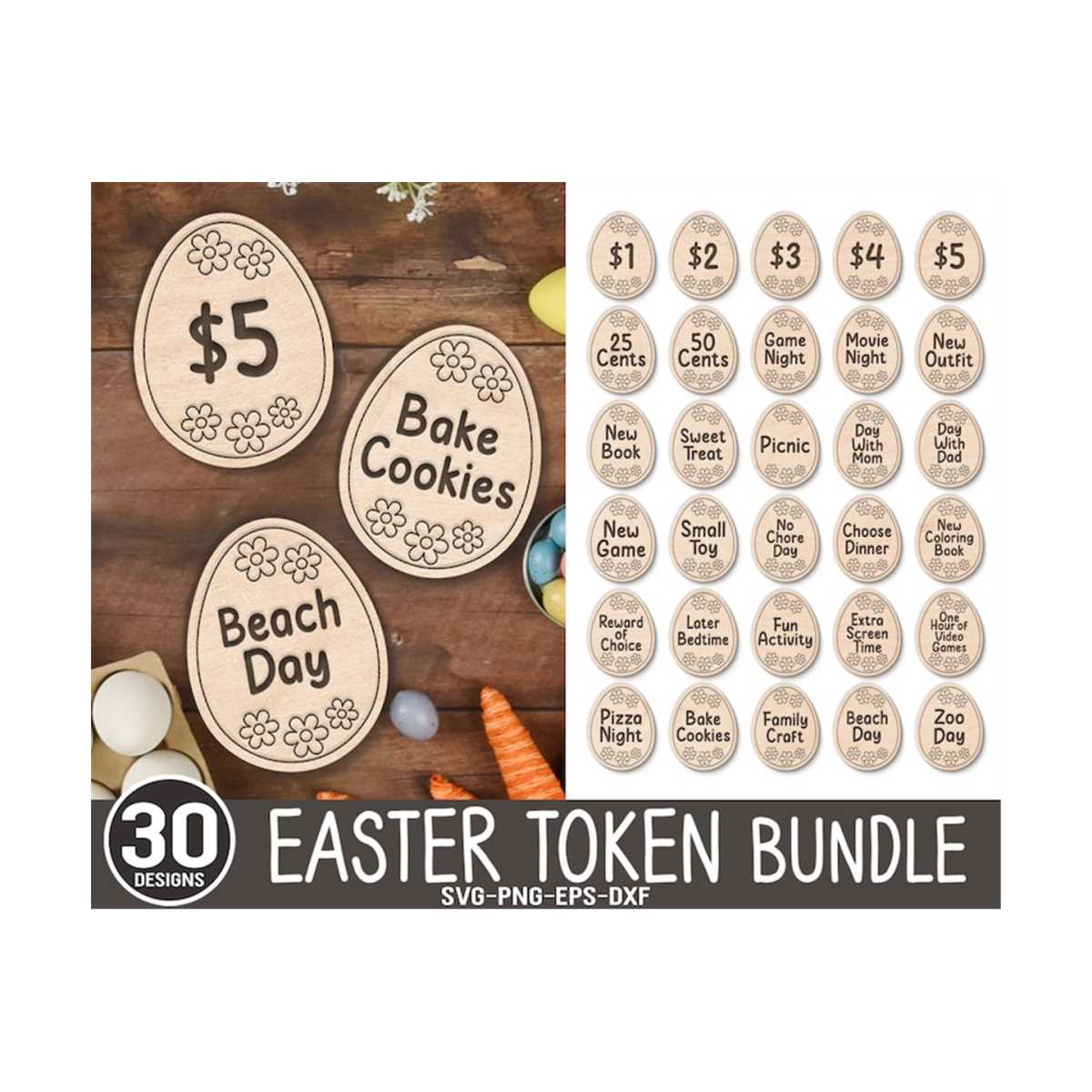 Redeemable Easter Token SVG, Kids Easter Laser files, Easter | Inspire ...