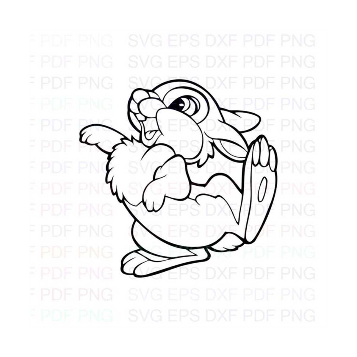 Thumper8 Outline Svg Dxf Eps Pdf Png, Cricut, Cutting file, | Inspire ...