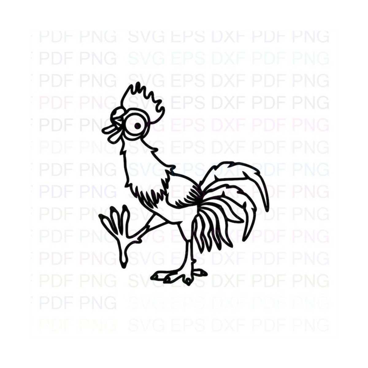 Hei_Hei_the_Rooster_2_Moana Outline Svg Dxf Eps Pdf Png, Cri | Inspire ...