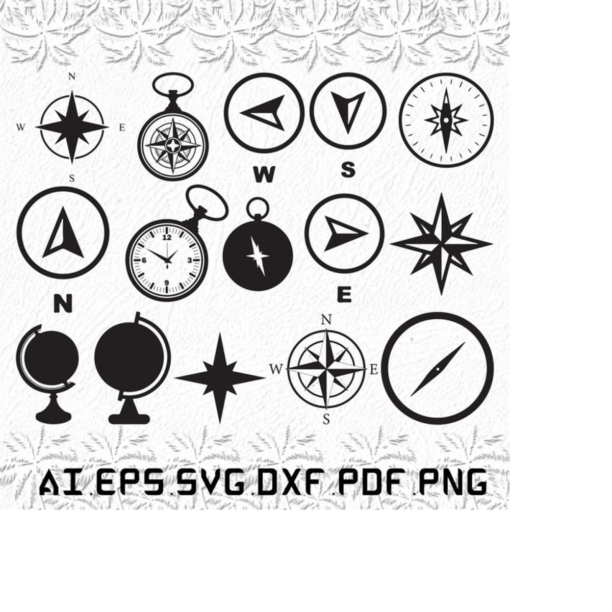 Compass svg, Travel svg, map svg, north, sea, SVG, ai, pdf, | Inspire ...