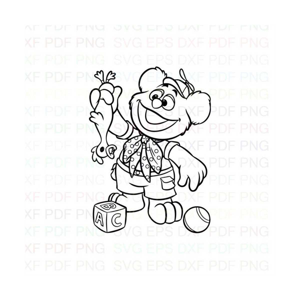 Fozzie_Muppet_Babies Outline Svg Dxf Eps Pdf Png, Cricut, Cu | Inspire ...