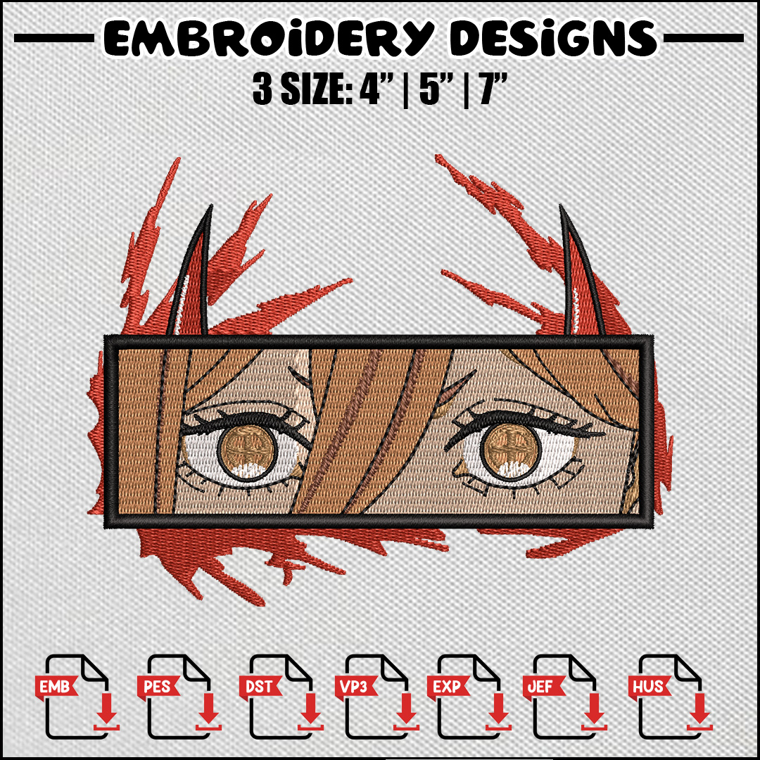 Power eyes embroidery design, Chainsaw man embroidery, Anime | Inspire ...