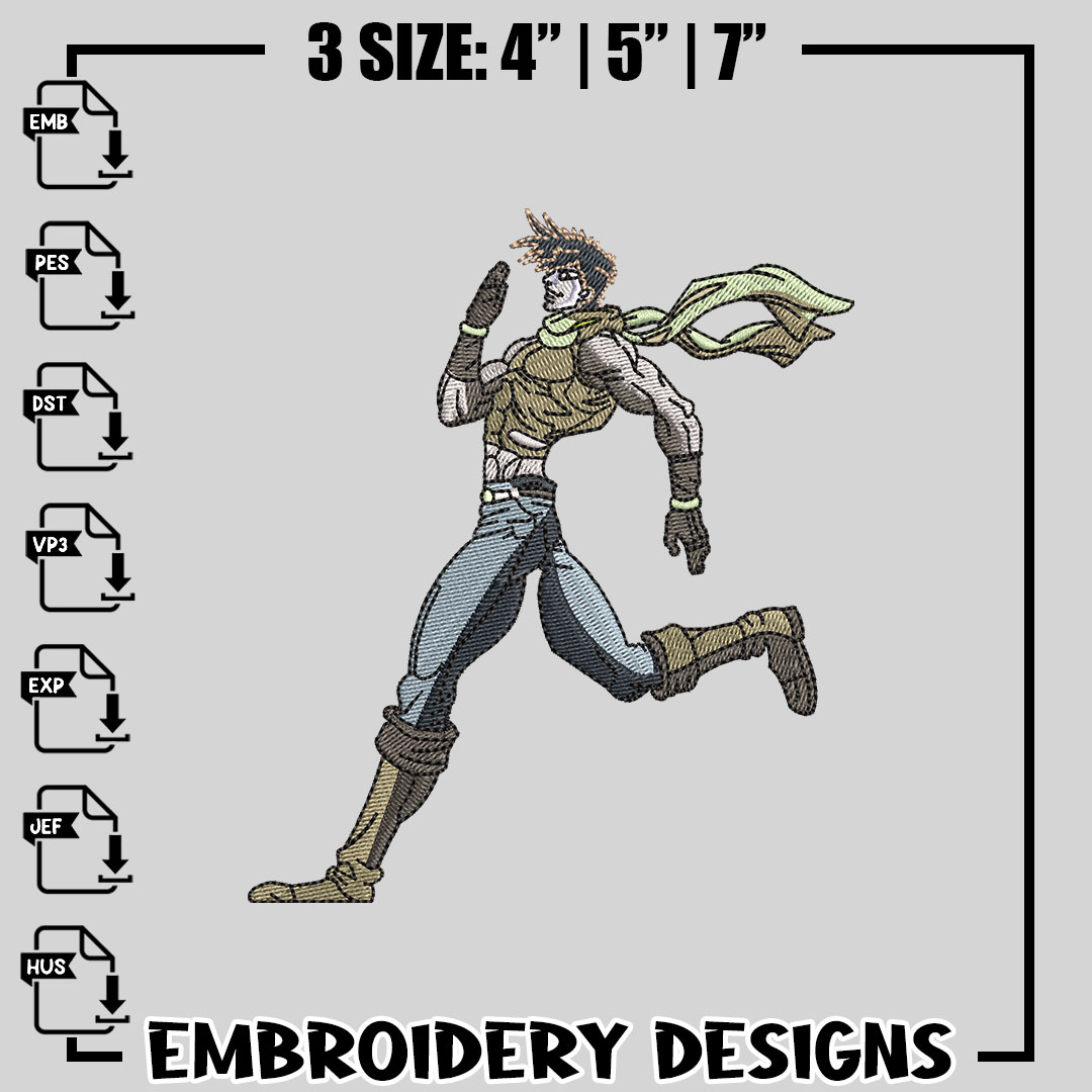 Joseph joestar embroidery design, anime embroidery, logo des | Inspire ...