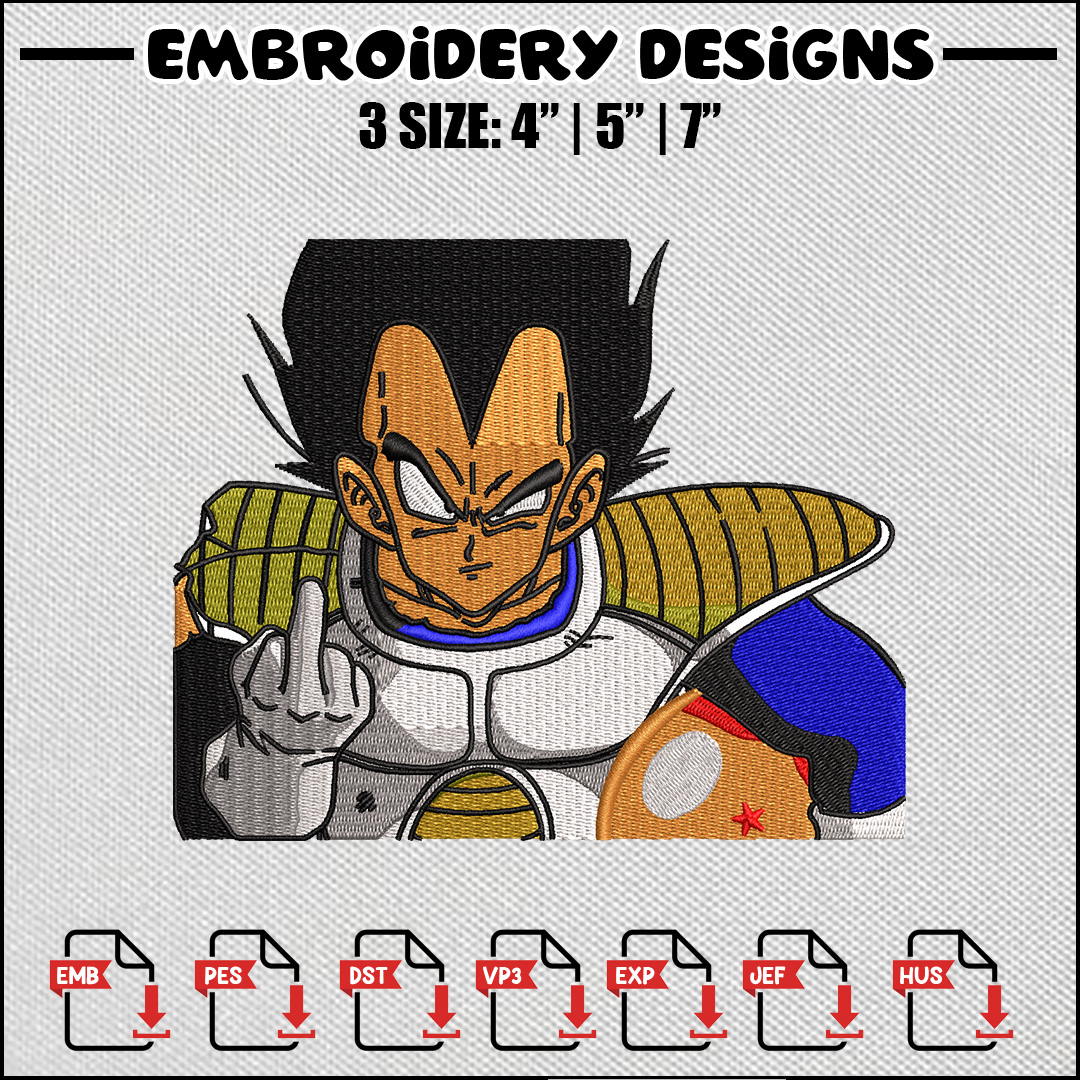 Vegeta saga embroidery design, Dragonball embroidery, Embroi | Inspire ...