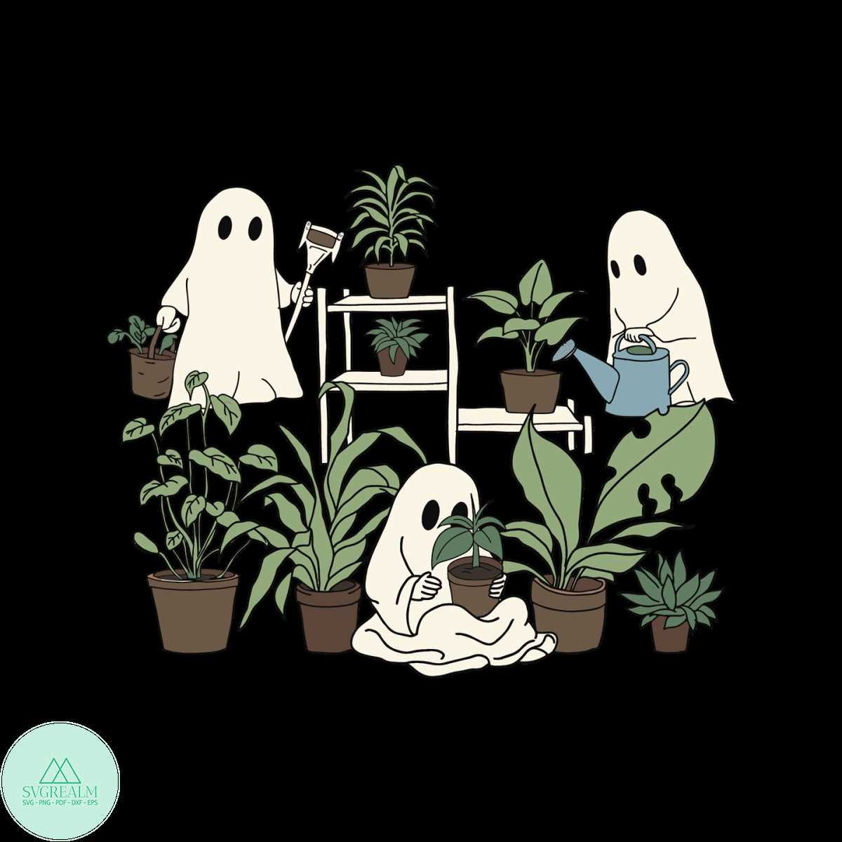 Ghost Plant Lady Spooky Gardener SVG | Inspire Uplift