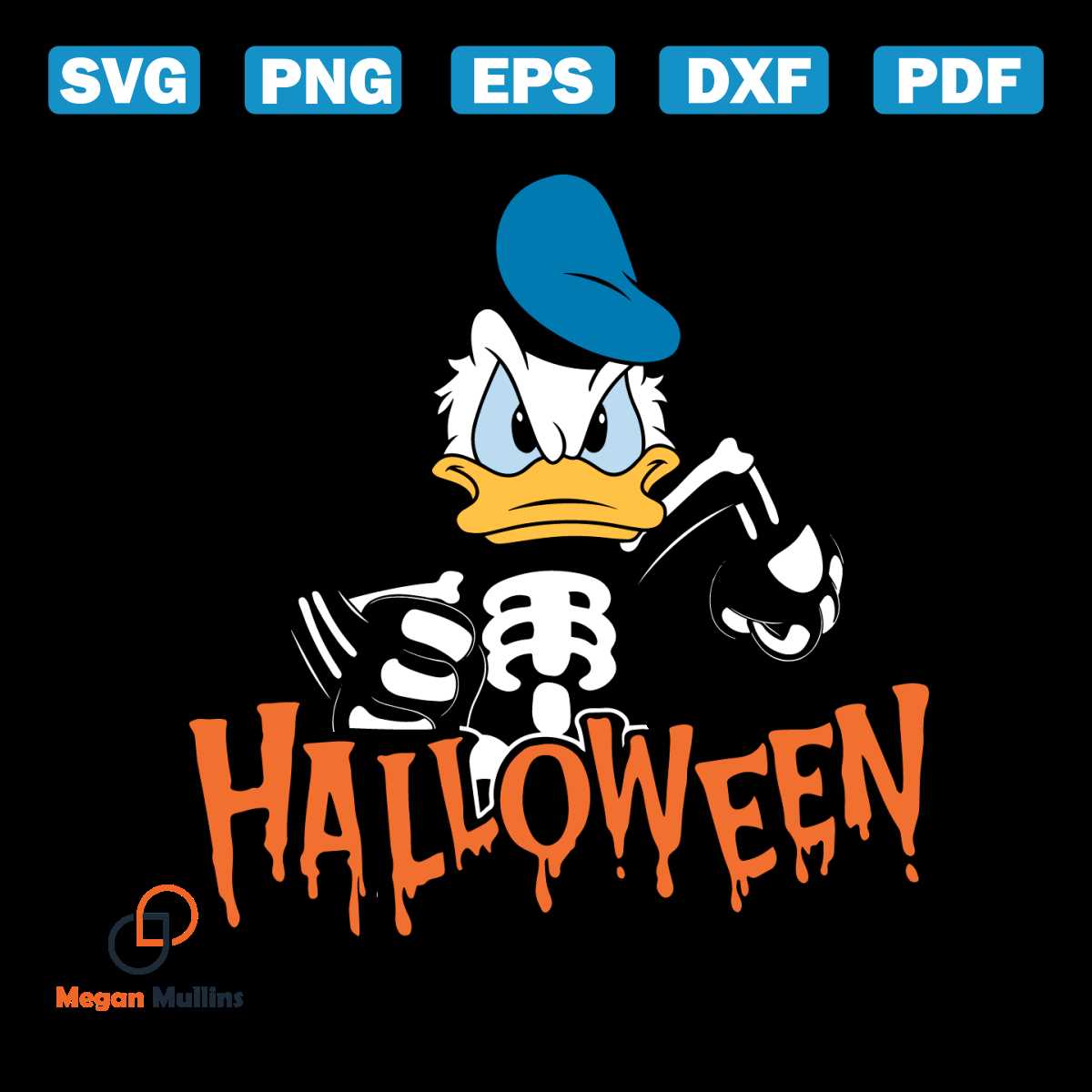 Vintage Donald Duck Skeleton Halloween SVG | Inspire Uplift